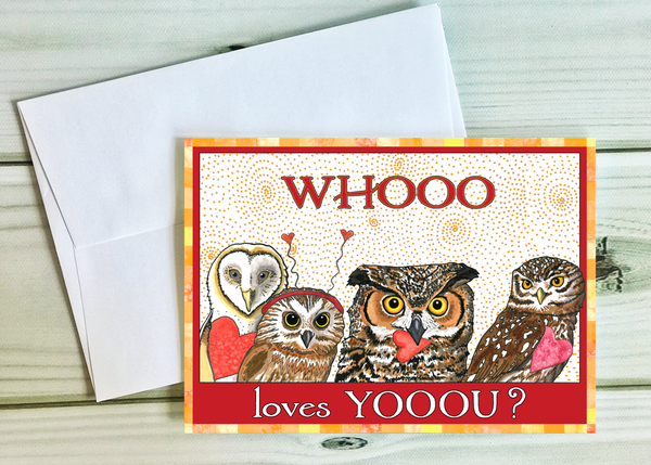 Valentine Love Owls Card – Firefly Sky Design